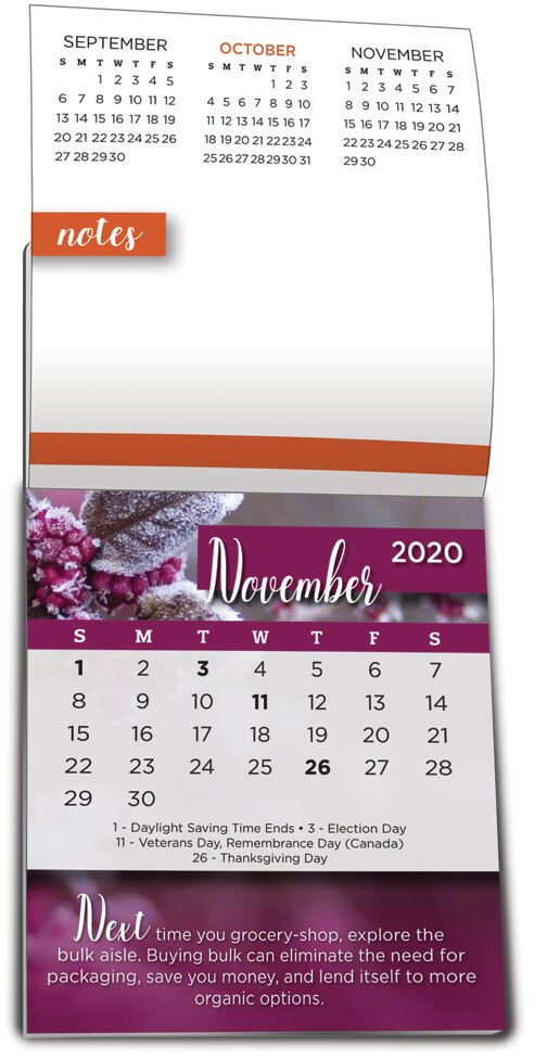 Healthy Living Calendar Pages