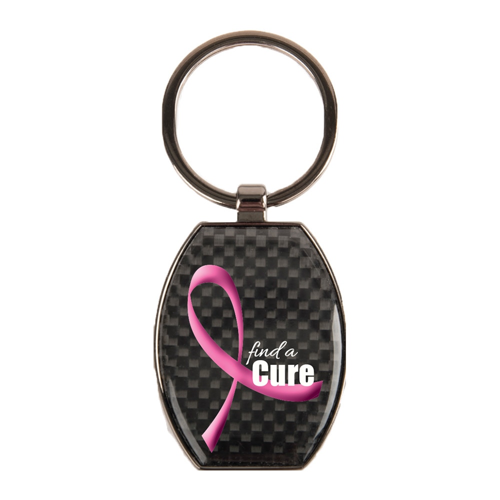 Personalized Carbon-Fiber Key Ring - Oval