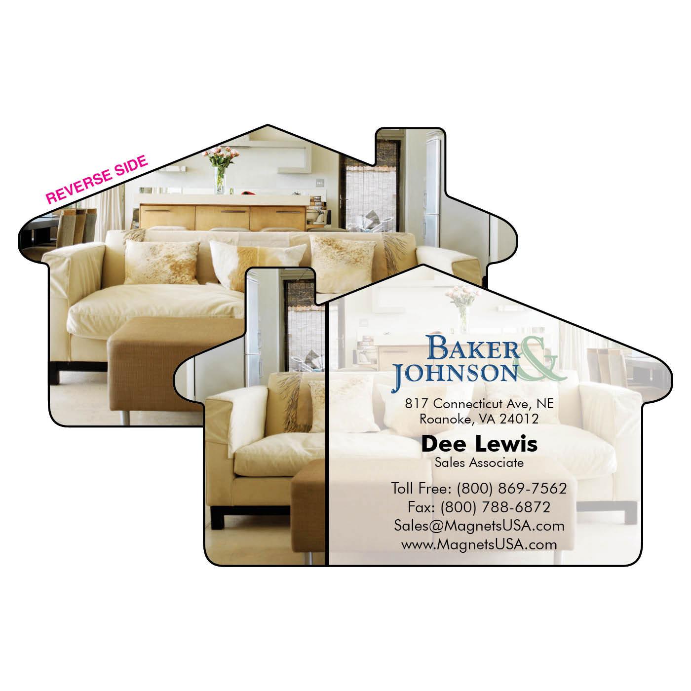 Double-Sided Card Stock Business Cards | Flower Vase House-Shaped ...