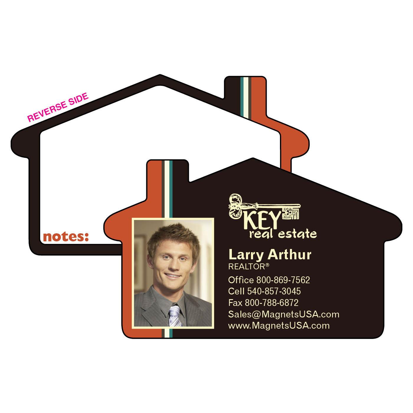 Double-Sided Card Stock Business Cards | Color Block House-Shaped ...