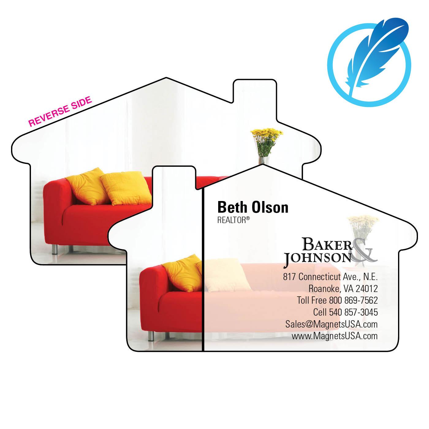 House-Shaped PLUSH™ Business Card | Magnets USA®