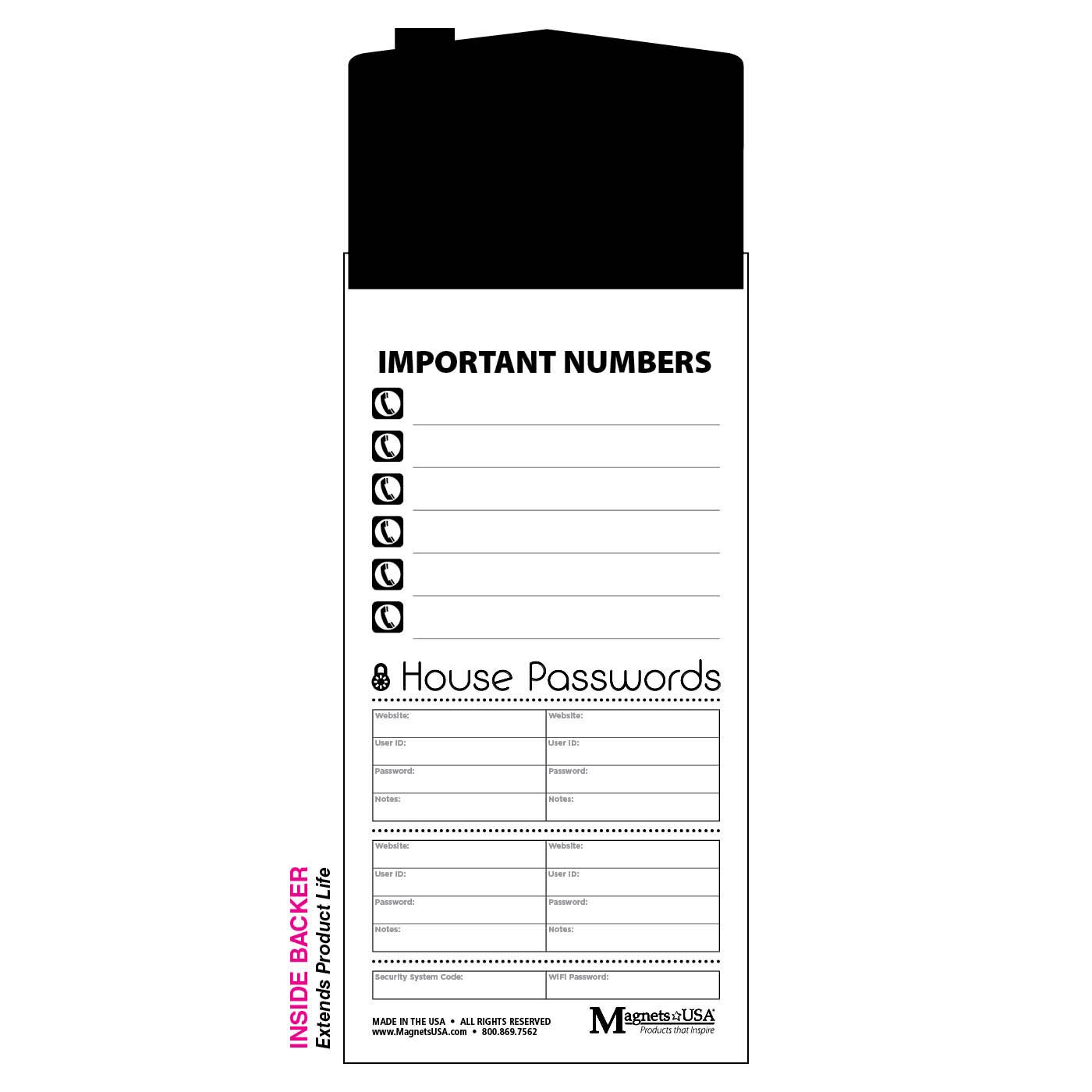 Long Designer Magnetic Notepad | House | Smile