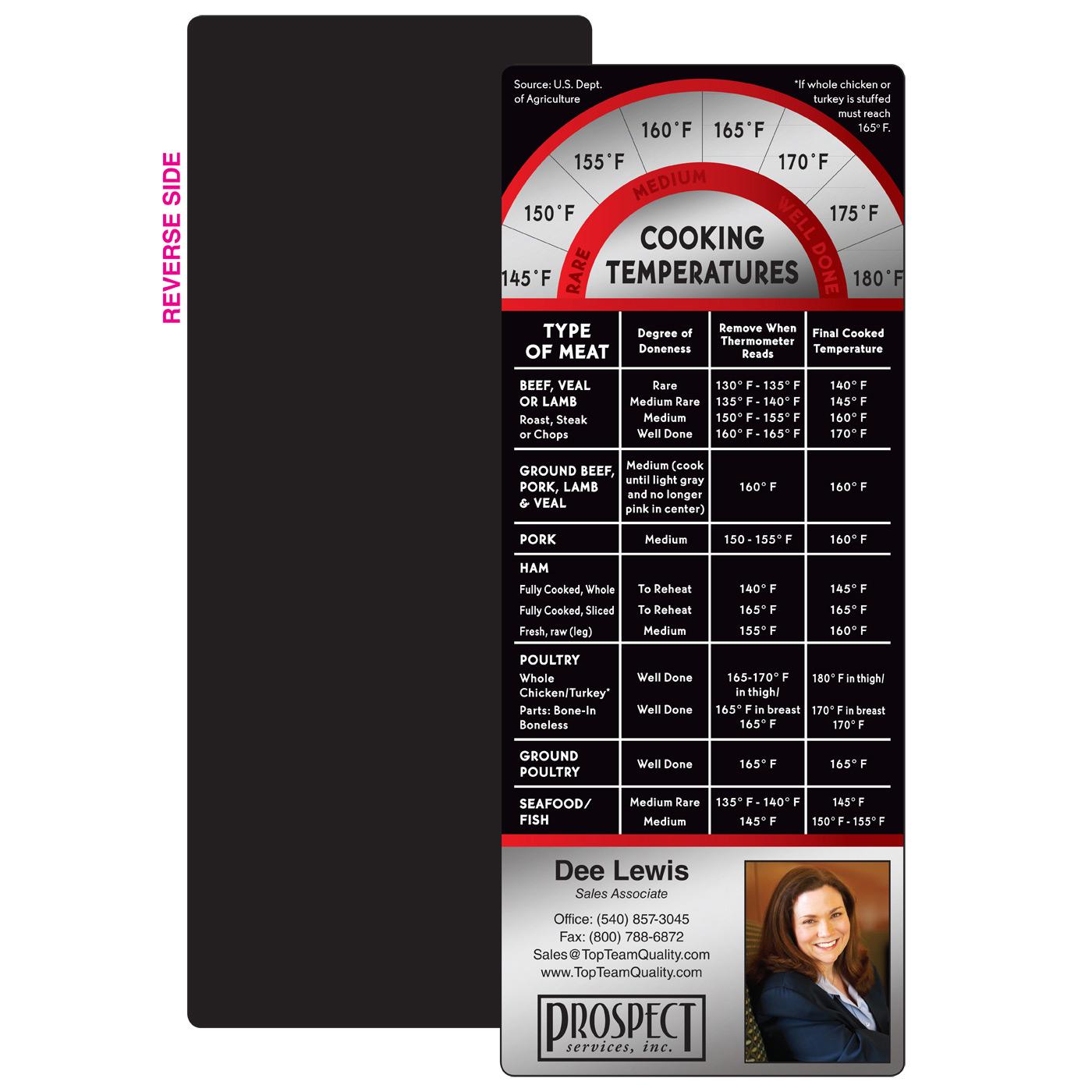 Kitchen Magnet | Standard 3.5x8.75 | Safe Food Temperatures