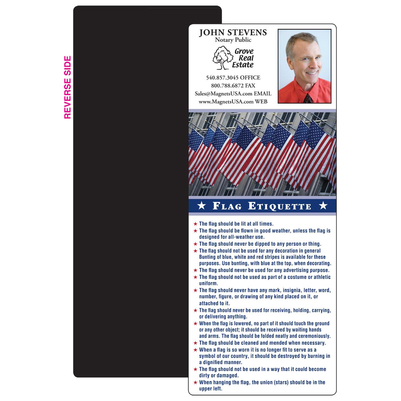 Home Reference Magnet | Standard 3.5x8.75 | Flag Etiquette