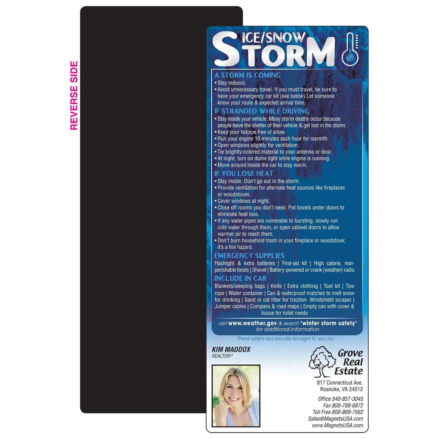 Emergency Tips Magnet | Standard 3.5x8.75 | Snow and Ice Storm Safety