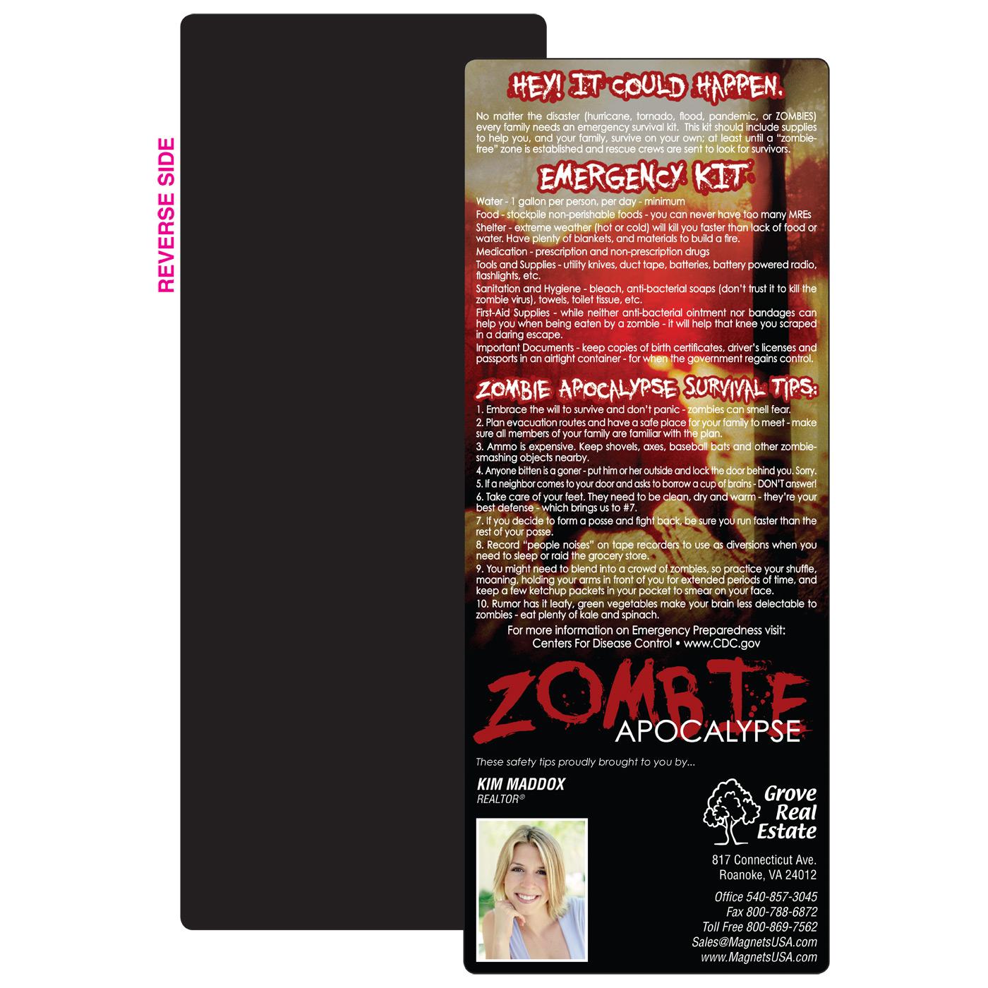 Emergency Tips Magnet | Standard 3.5x8.75 | Zombie Apocalypse Tips