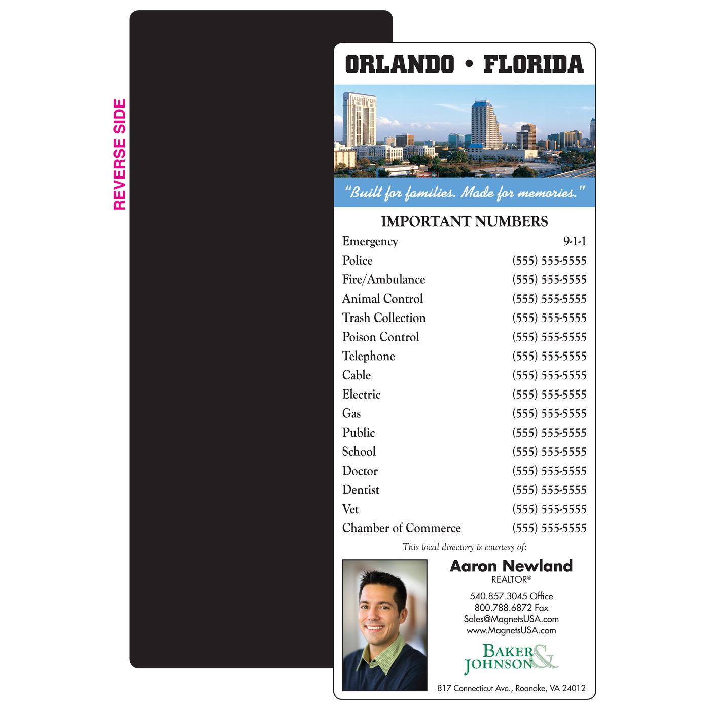 Phone List Magnet | Standard 3.5x8.75 | Personalized Panoramic