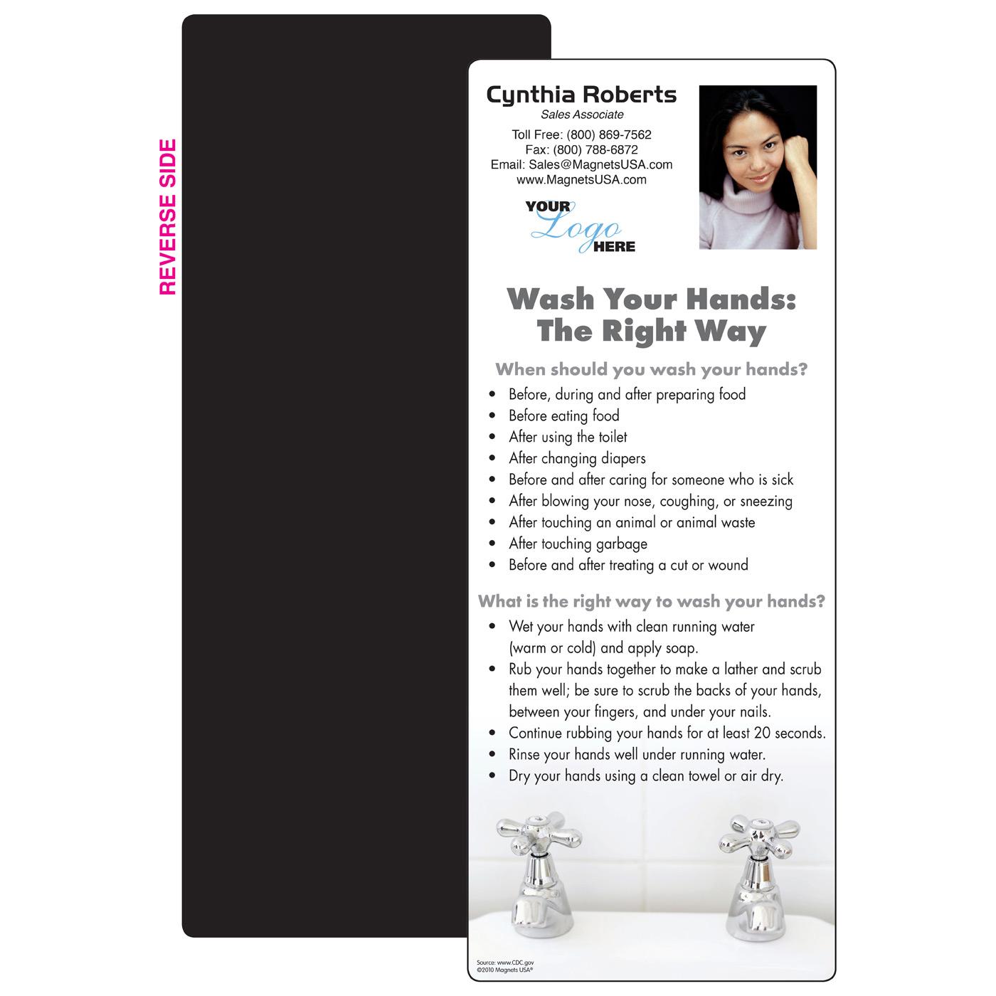 Home Reference Magnet | Standard 3.5x8.75 | Wash Your Hands- Sink