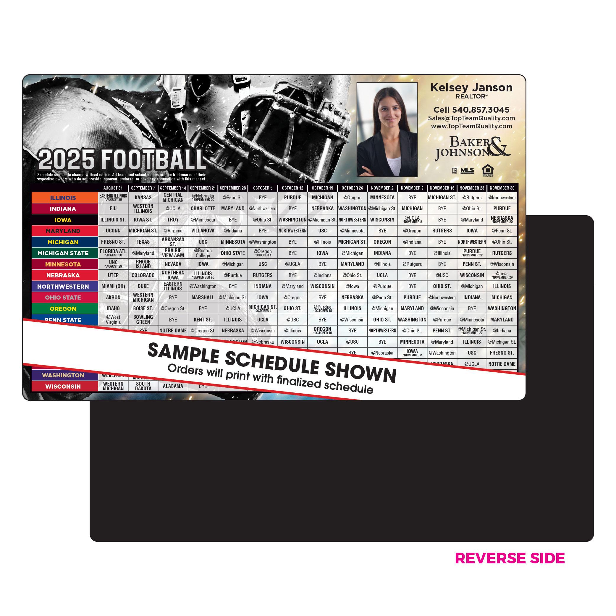 Big 10 Football Schedule | Full Magnet | Magnets USA