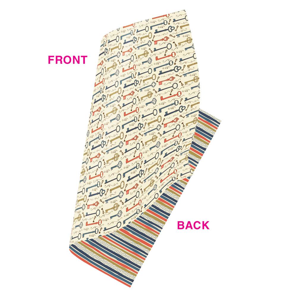 Two Sided Colorful Keys Gift Wrapping Paper - Six Pack