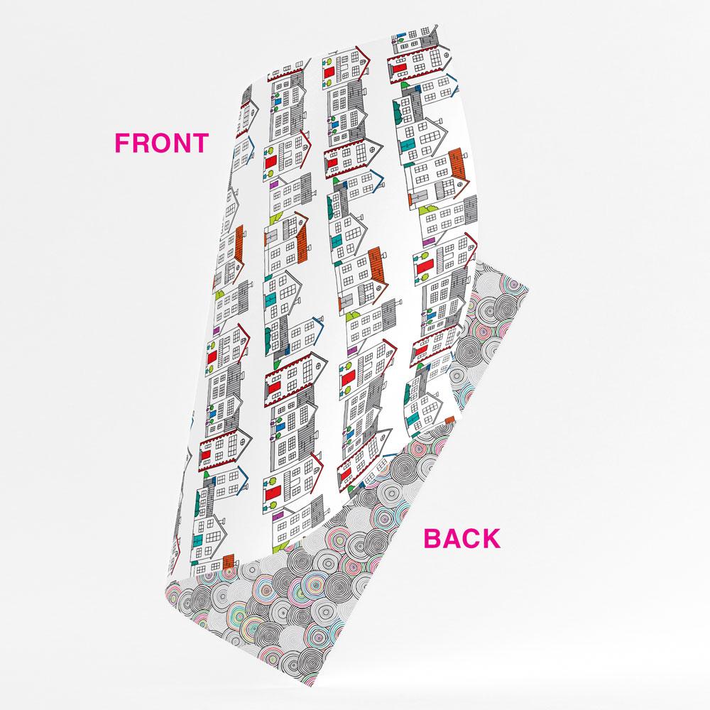 Two Sided Line-Houses Gift Wrapping Paper - Six Pack