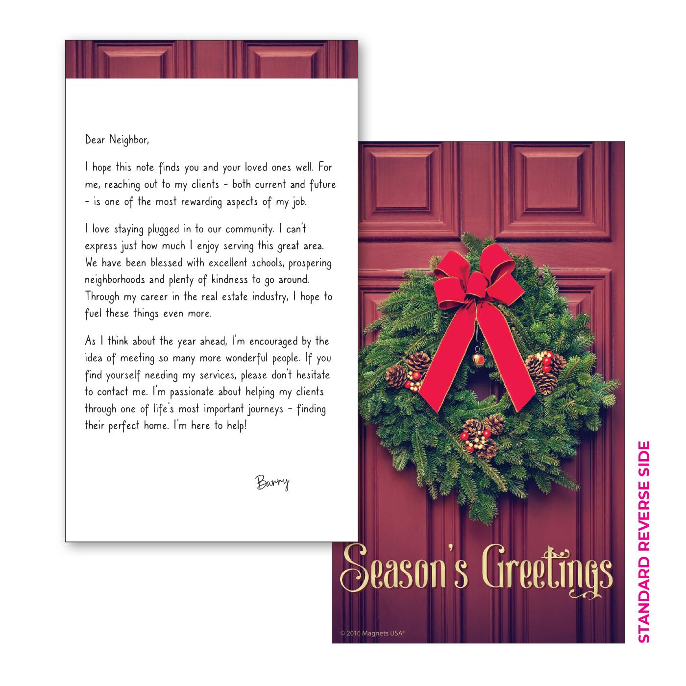 Season'S Greetings Wreath Premium GiftNote™