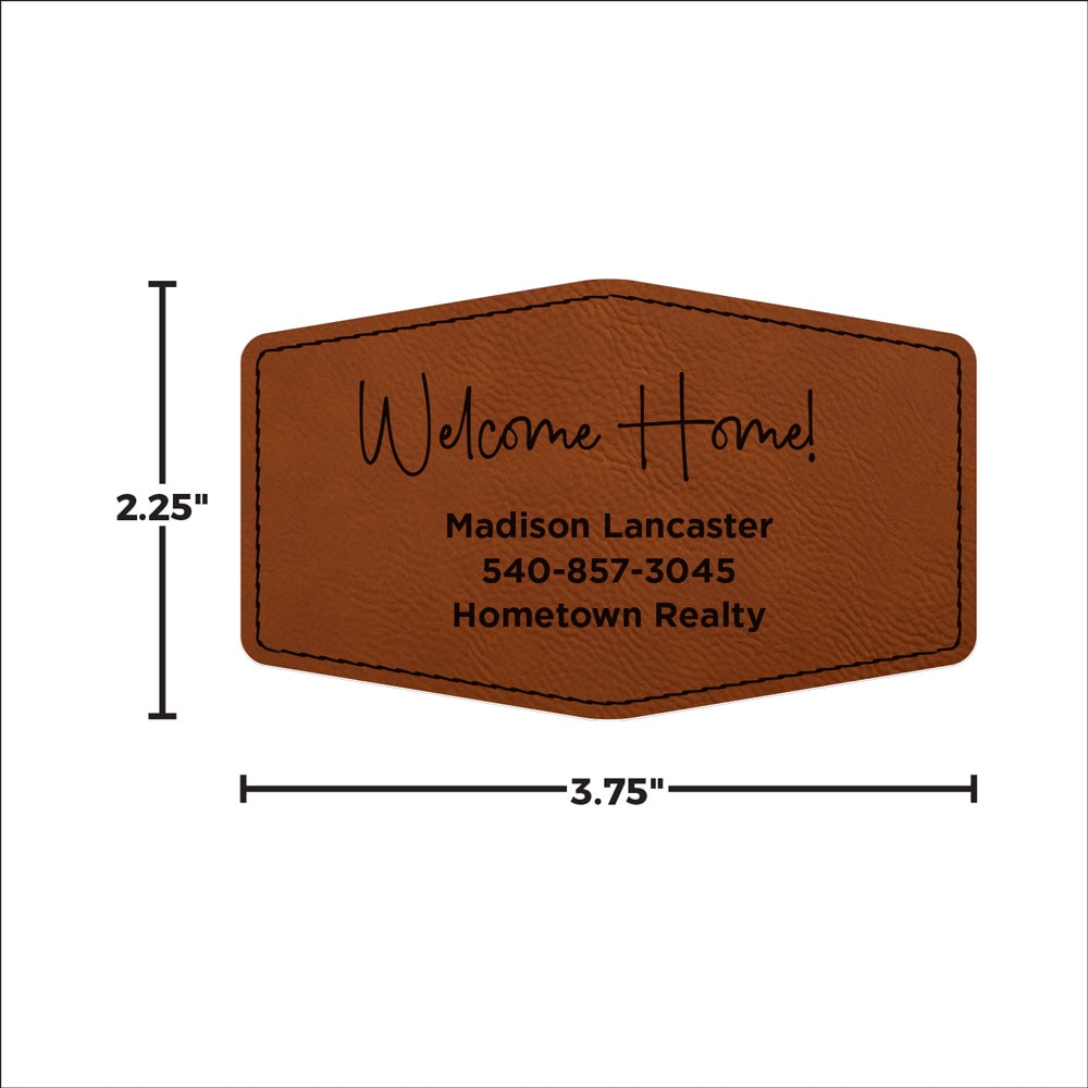 Rawhide Leatherette Patch, Hexagon Shaped