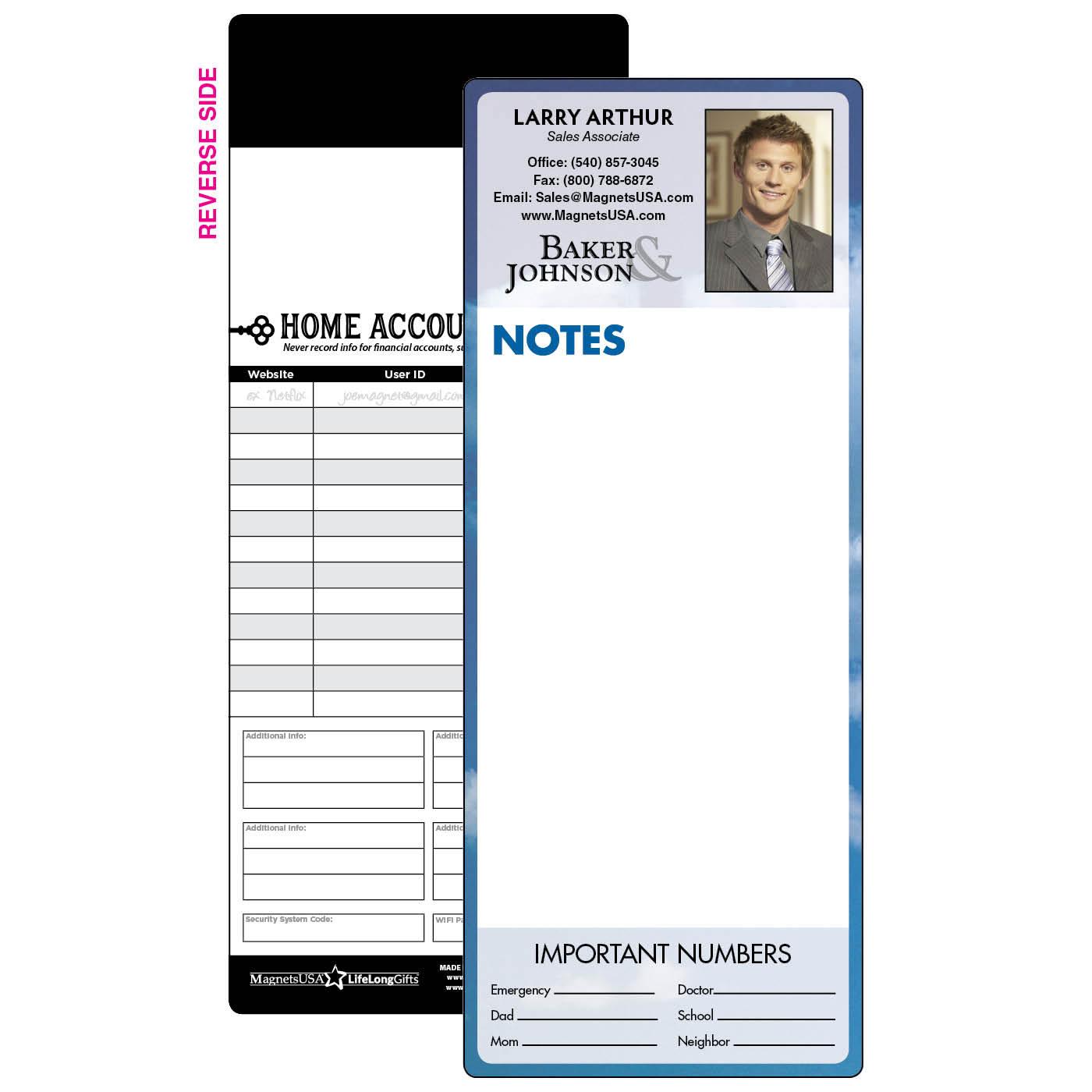 Memo Board Magnet | Standard 3.5x8.75 | Blue Sky White Clouds