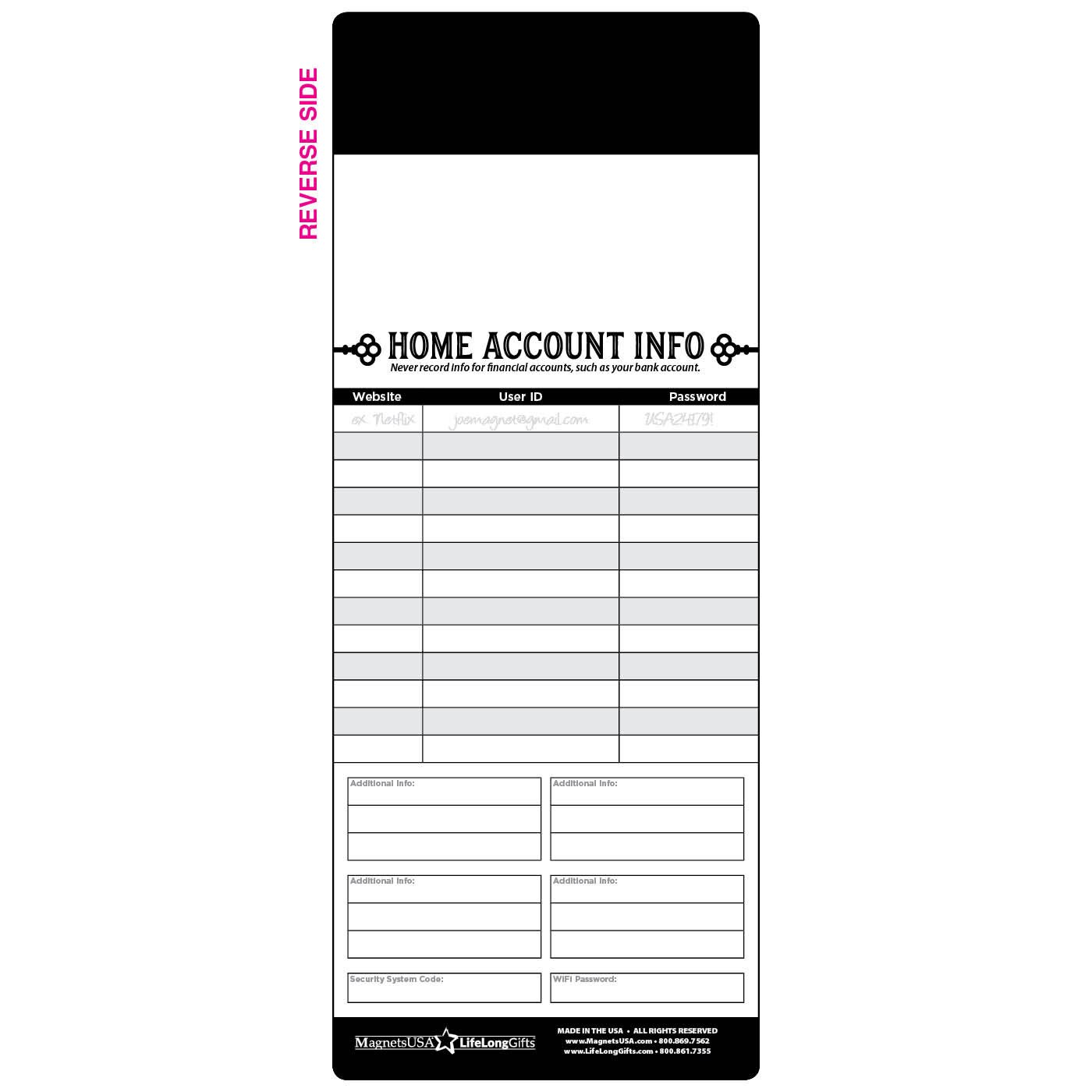 Memo Board Magnet | Standard 3.5x8.75 | Blue Sky White Clouds