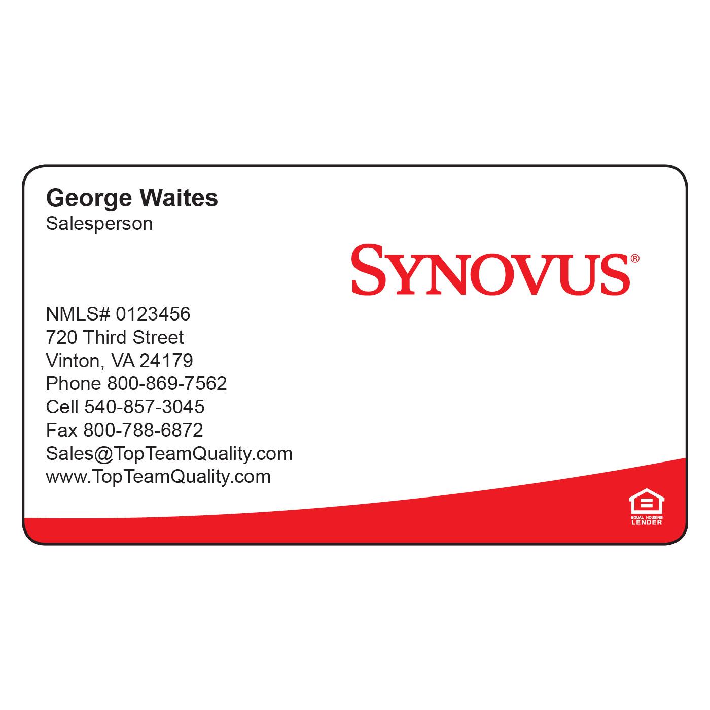 Synovus Magnetic Business Card | Magnets USA®