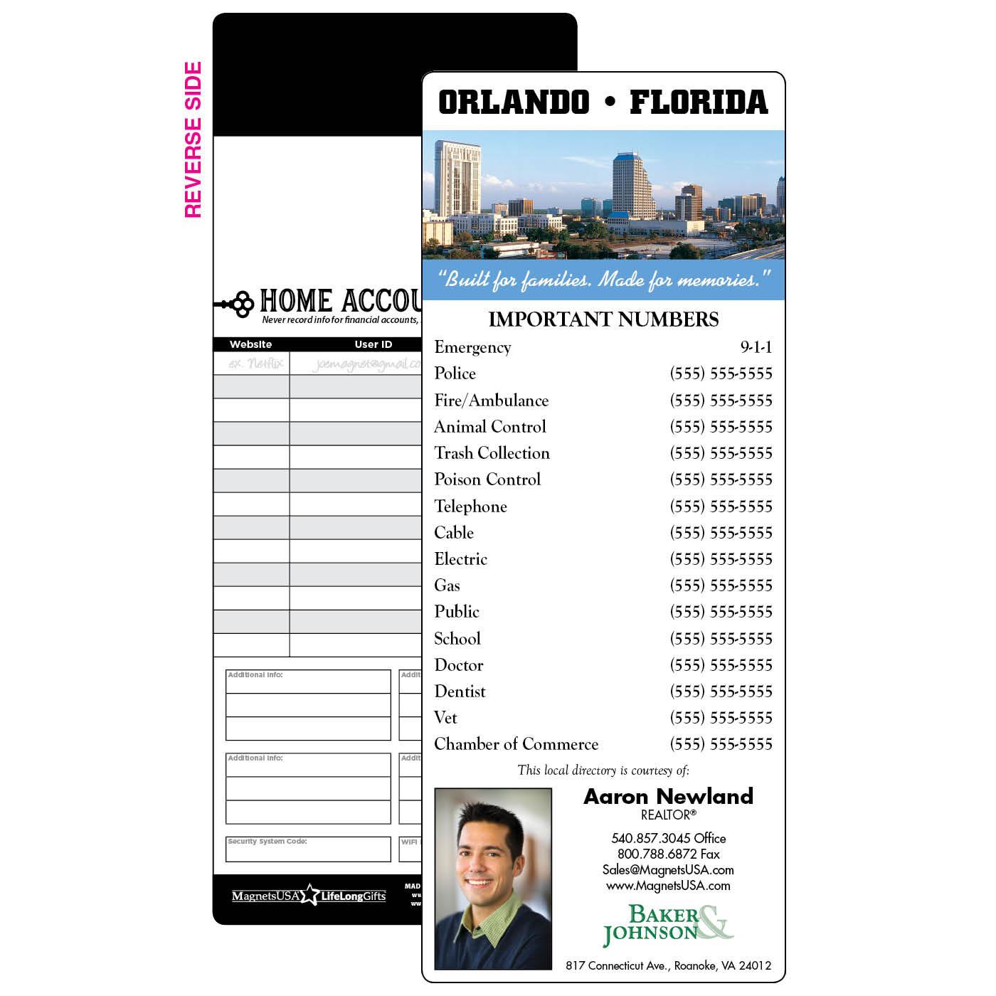 Phone List Magnet | Standard 3.5x8.75 | Personalized Panoramic