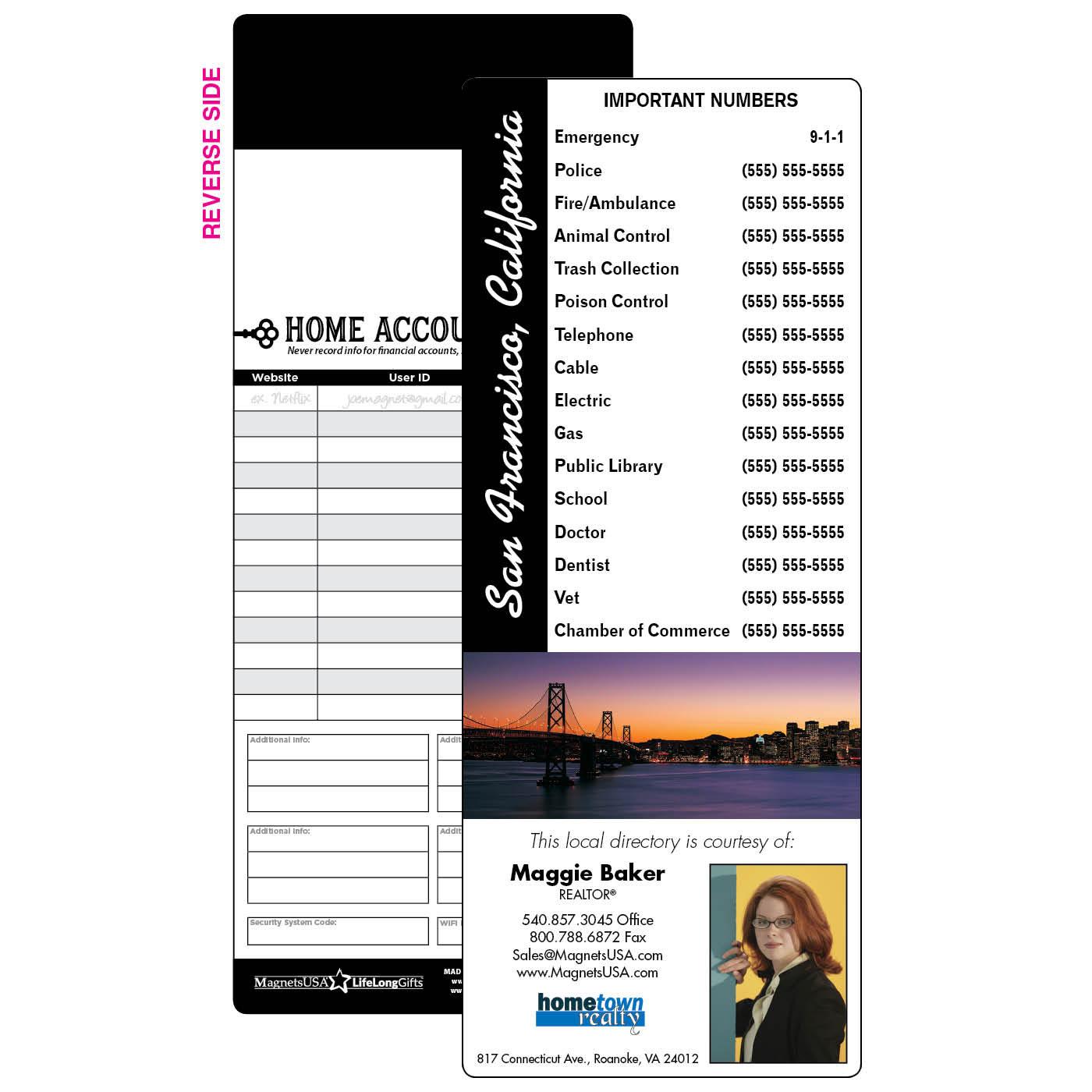 Phone List Magnet | Standard 3.5x8.75 | Cityscape