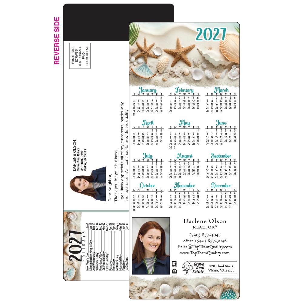 EDDM Calendar Magnet | Year-At-A-Glance | Sand & Shells