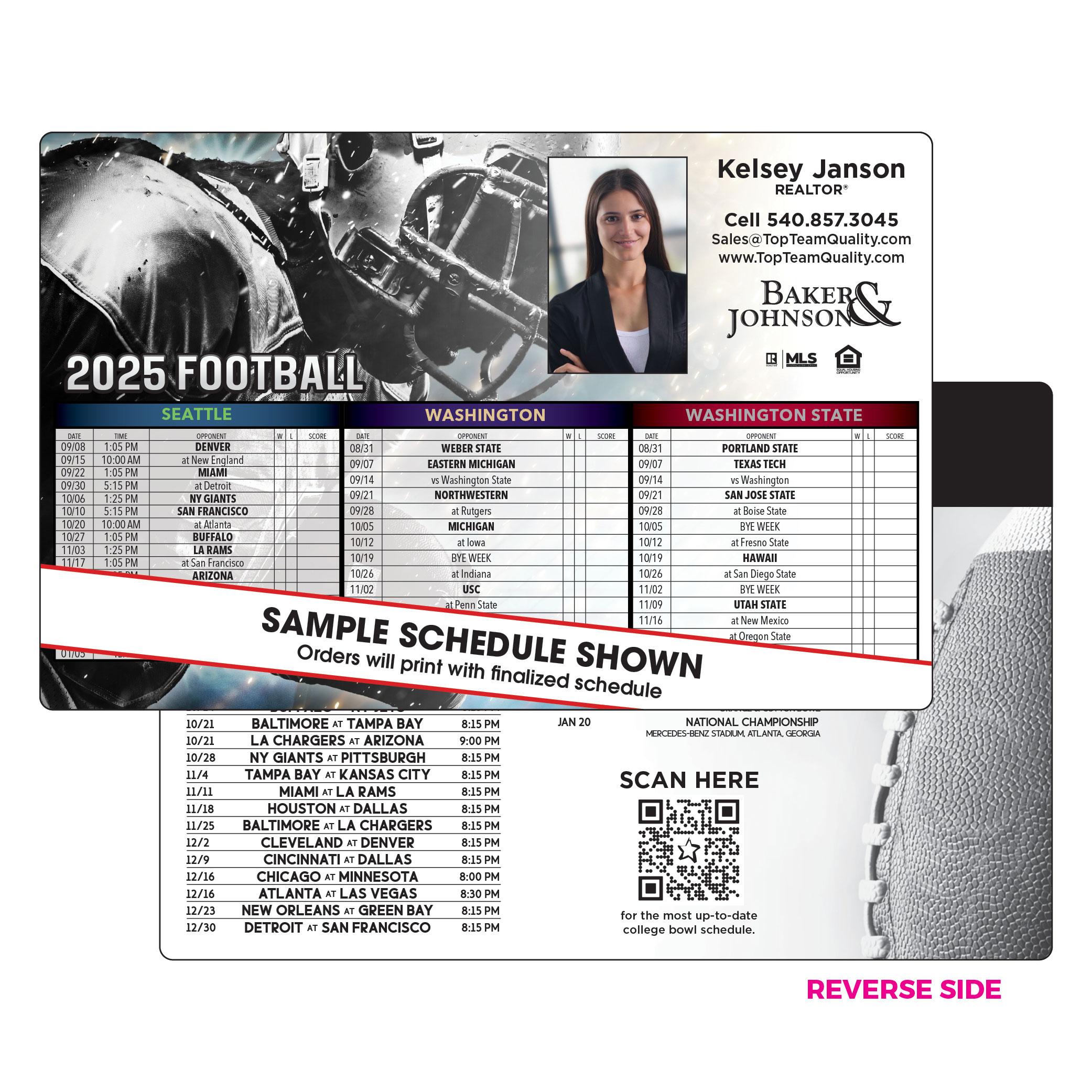 Football Schedule | Magnetic Card | Magnets USA