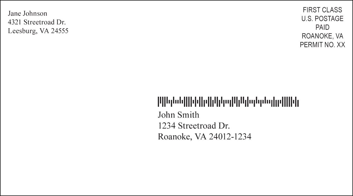 Return Address Printing with Addressees