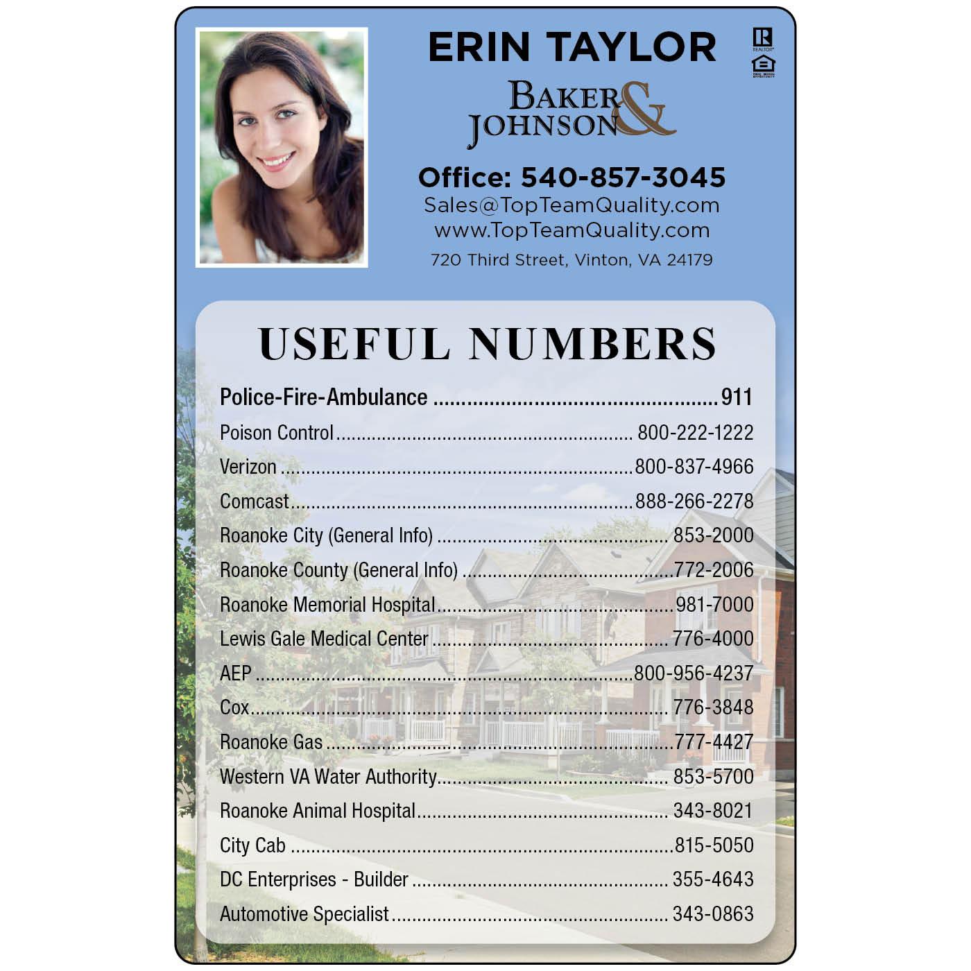 Printed Magnet | Important Number List | Magnets USA®