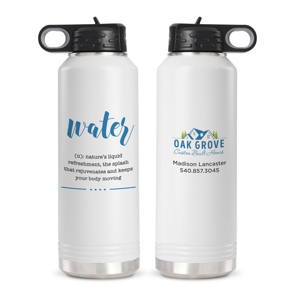 White Promotional Printed Water Bottle